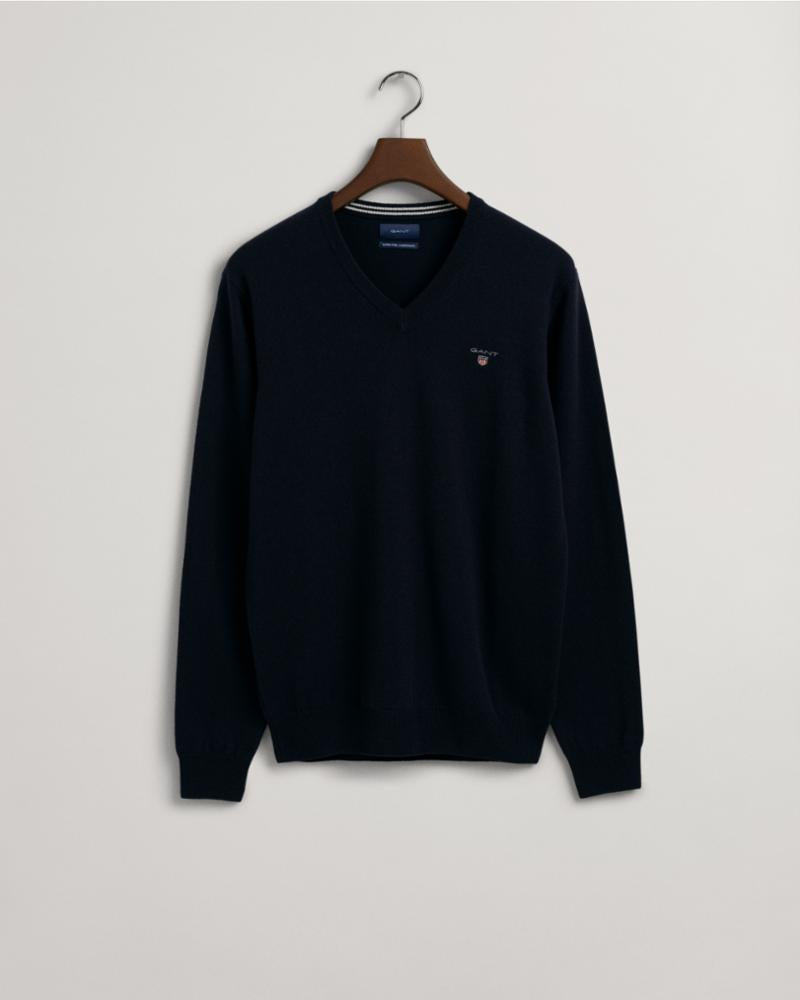Gant Apparel Mens SUPERFINE LAMBSWOOL V-NECK 410/MARINE
